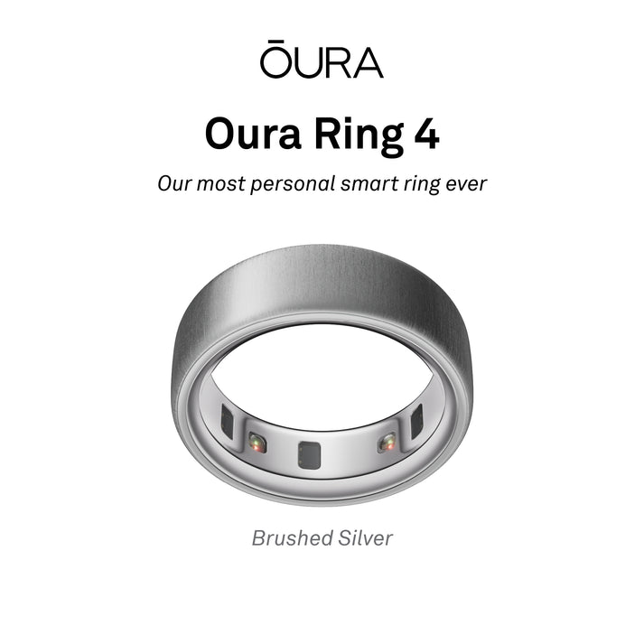 Oura Ring 4 Health & Fitness Tracker Smart Ring, Brushed Silver ...